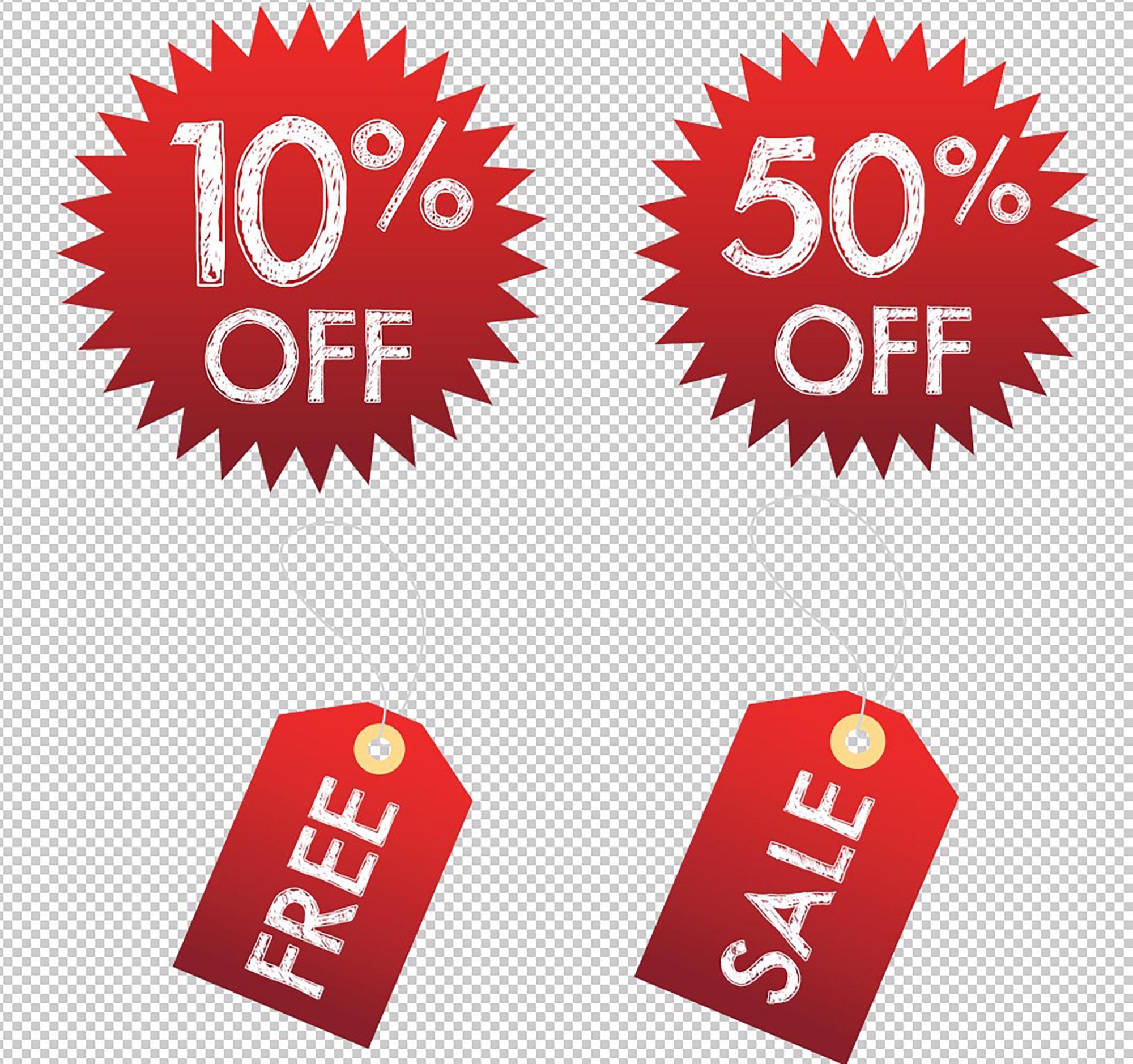 Digital Red Shopping Clipart Printable Starburst Sale Tags E-commerce ...