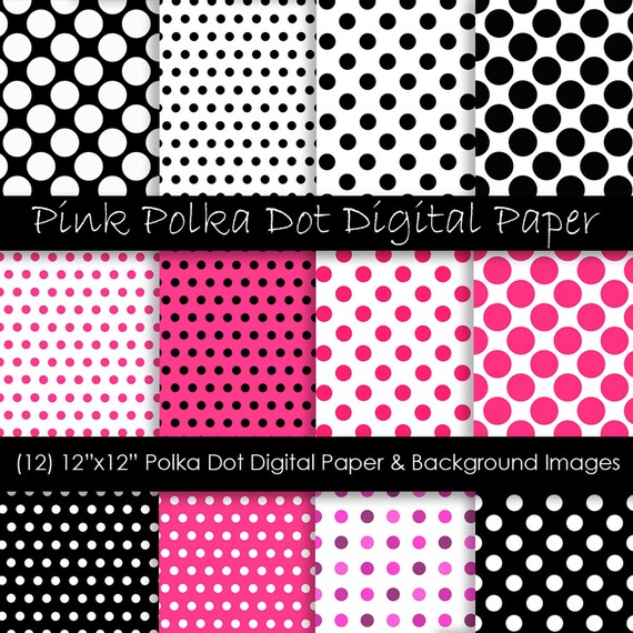 Pink And Black Polka Dot Background