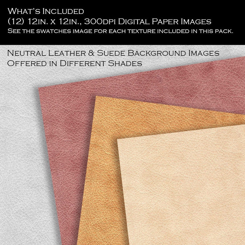 Leather and Suede Digital Paper - Neutral Leather Textures - Printable ...
