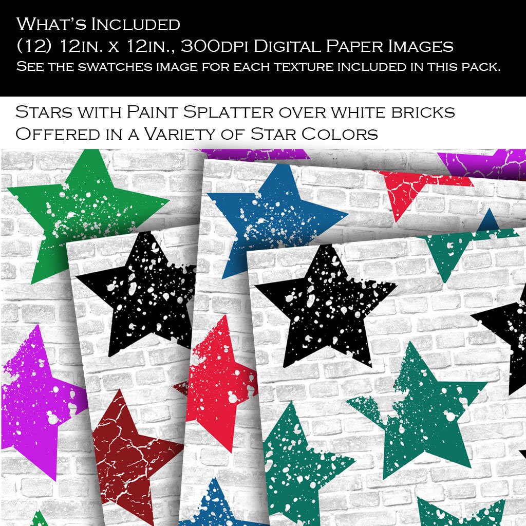 Stars Digital Paper Star Pattern Backgrounds Star | Etsy