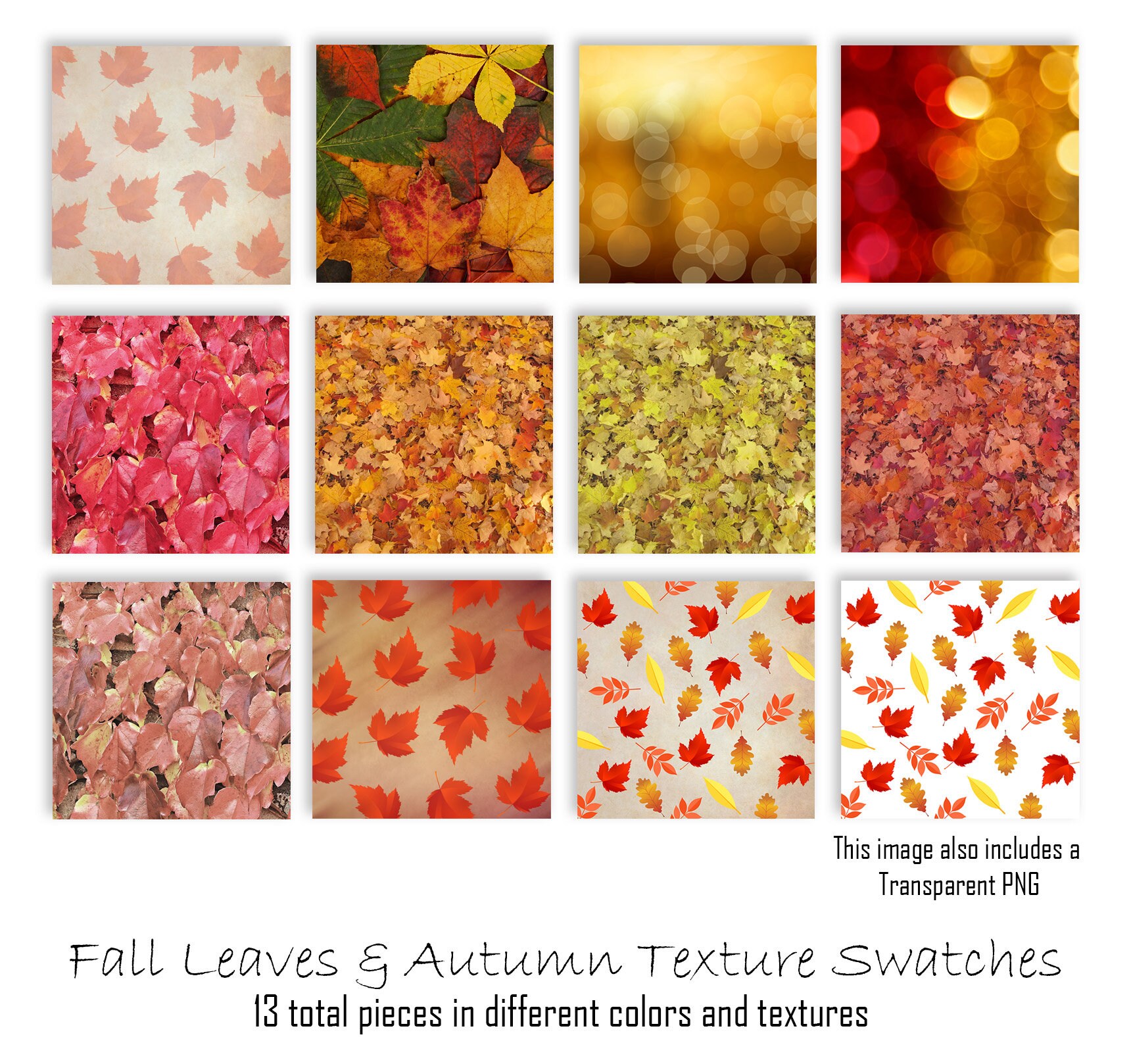 Fall Leaf Digital Paper - Autumn & Fall Backgrounds - Fall Scrapbook ...