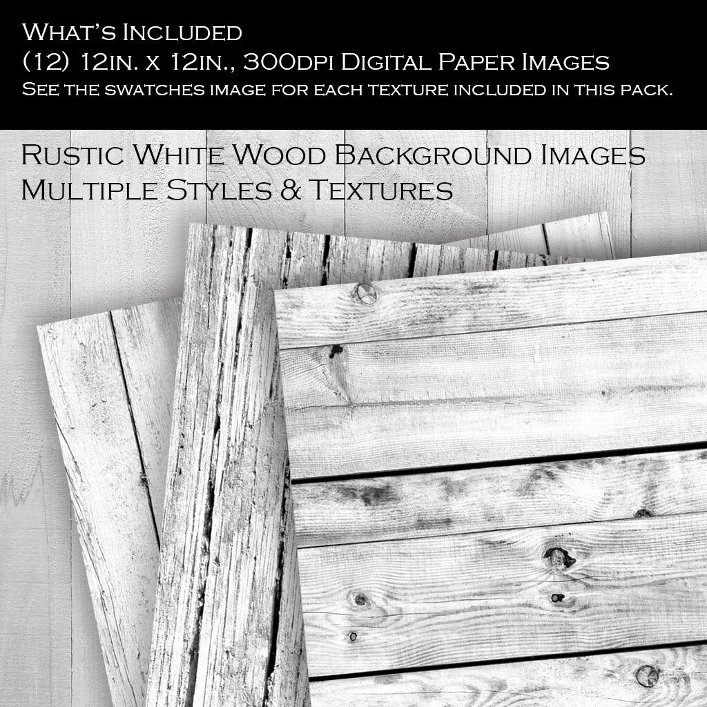 Rustic White Wood Digital Paper White Wood Backgrounds White Wood ...