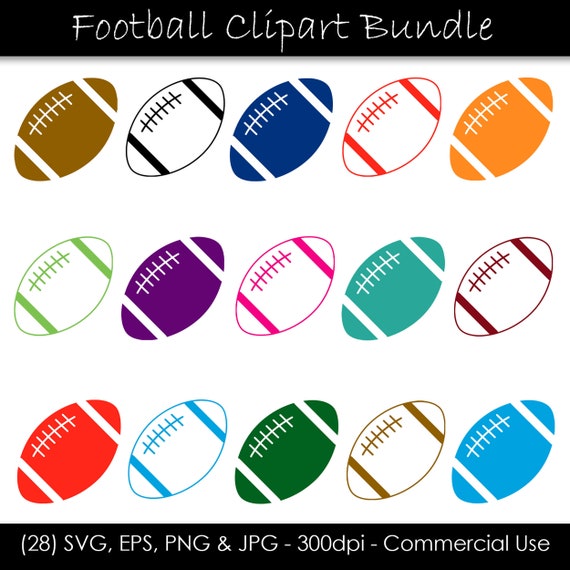 Football SVG Bundle Football Clip Art Multi-color Football | Etsy