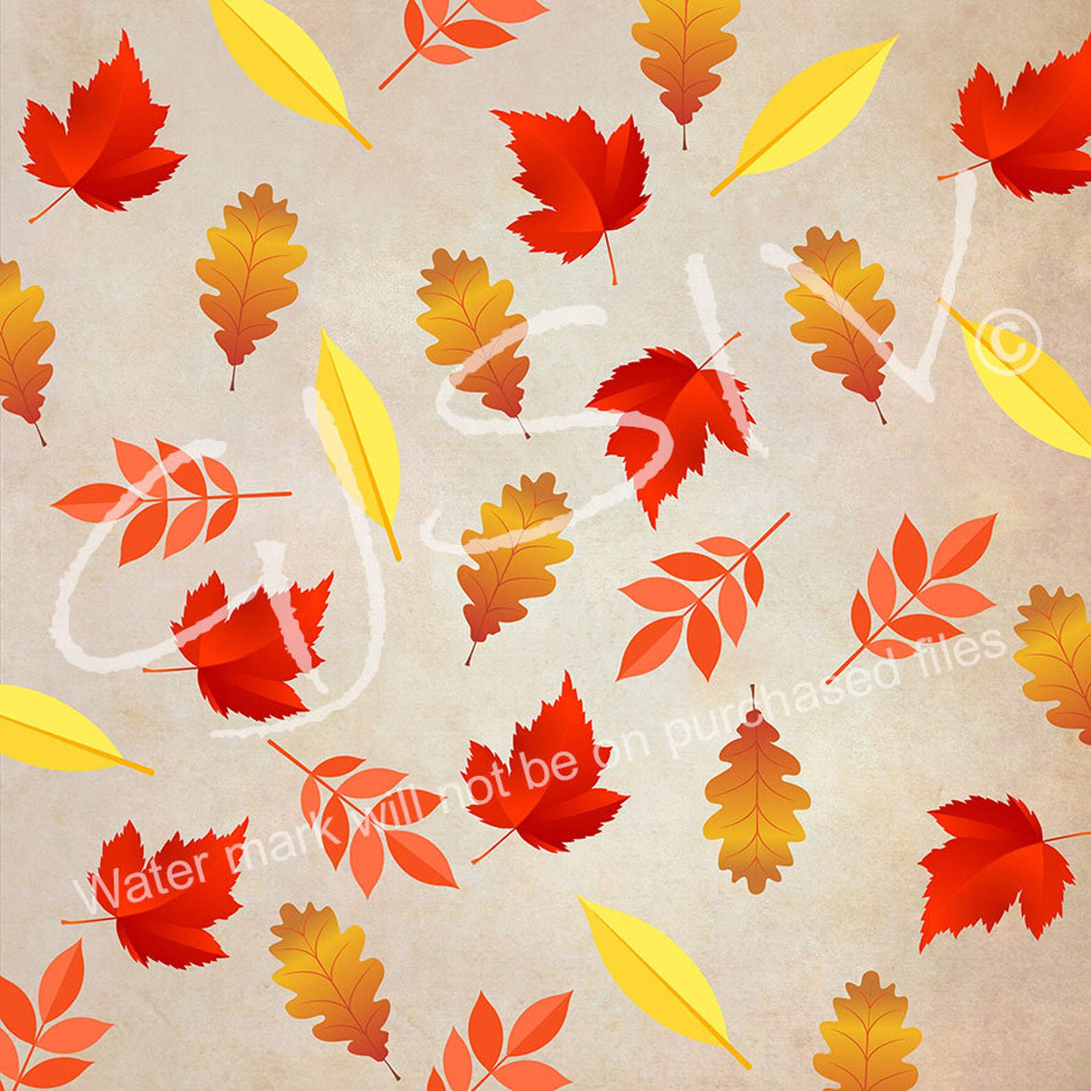 Fall Leaf Digital Paper - Autumn & Fall Backgrounds - Fall Scrapbook ...