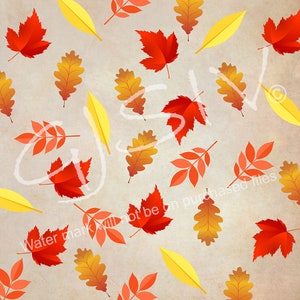 Fall Leaf Digital Paper - Autumn & Fall Backgrounds - Fall Scrapbook ...