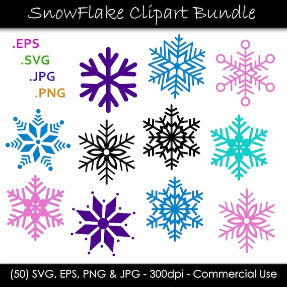 Colorful Snowflakes Clipart