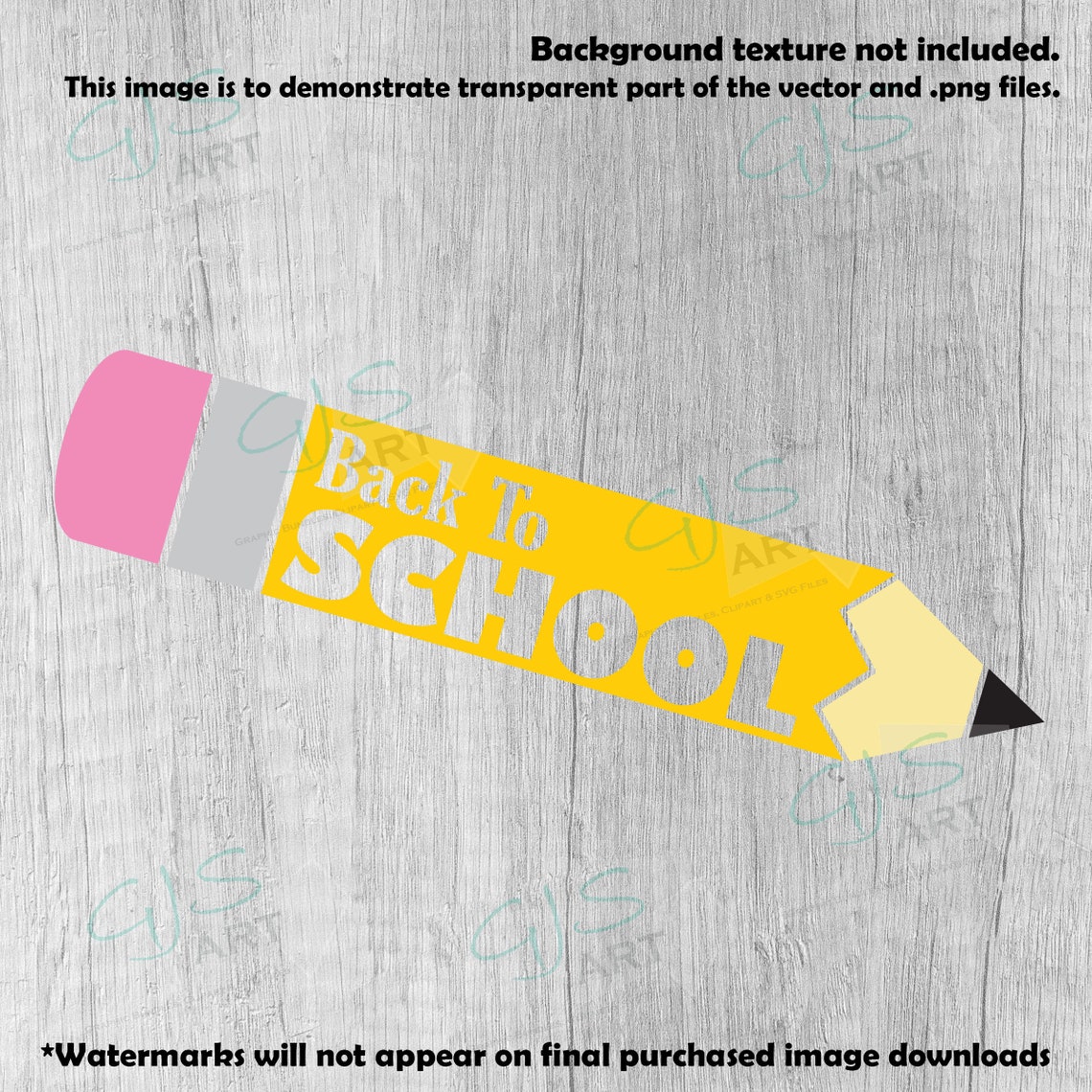 Back to School Pencil SVG File Pencil Clip Art Back to School Cut File ...