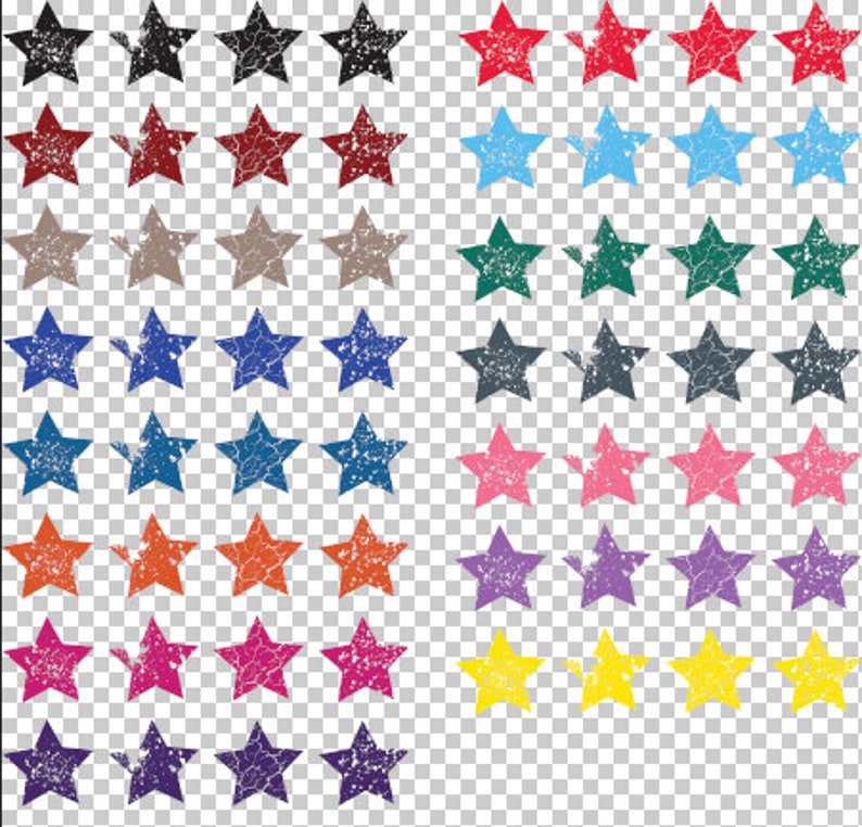 Stars SVG Bundle Grunge Star Clip Art Color Stars With - Etsy