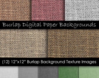 Burlap Digital Paper | Etsy