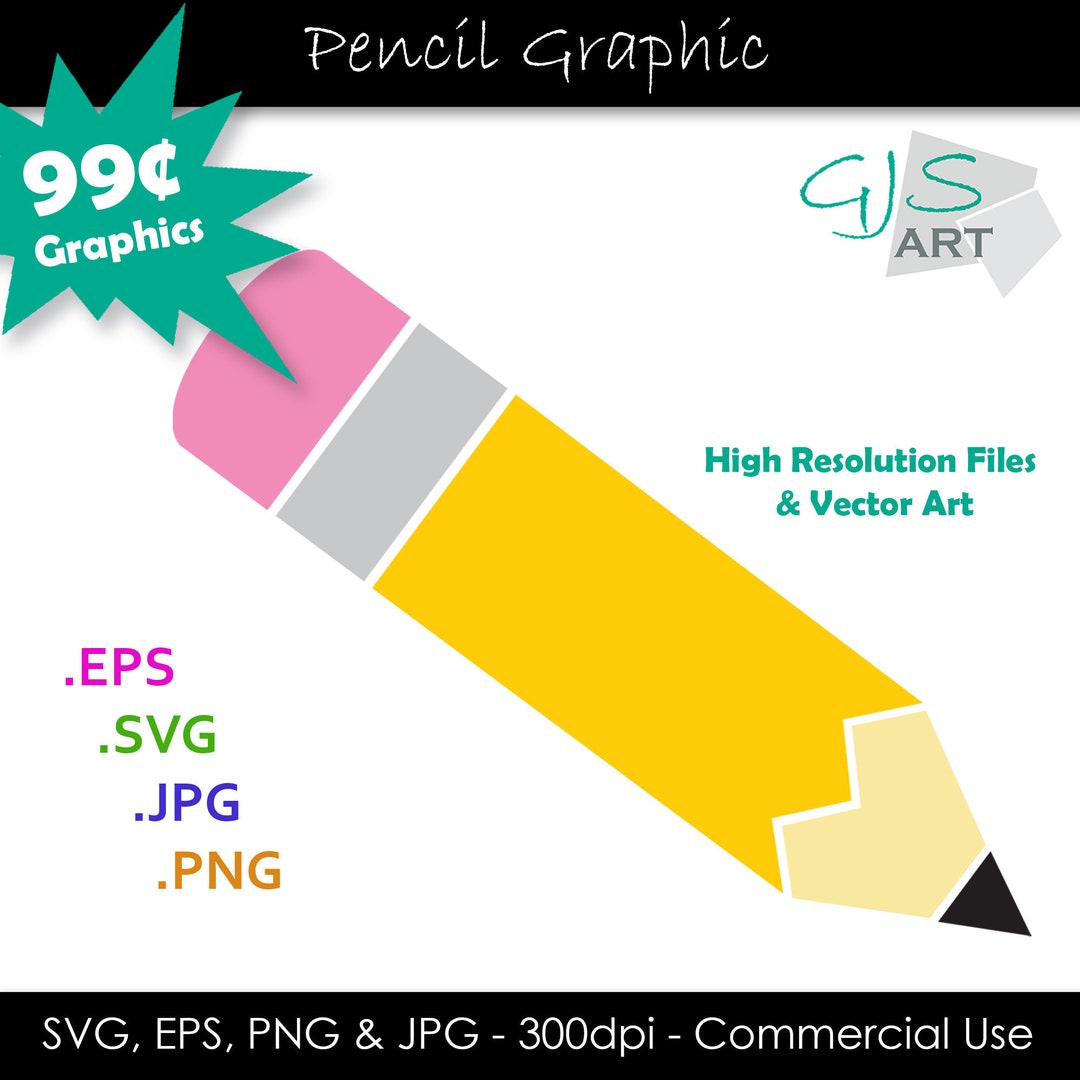 Pencil SVG File Pencil Clip Art Teachers Pencil Cut File Silhouette Svg ...
