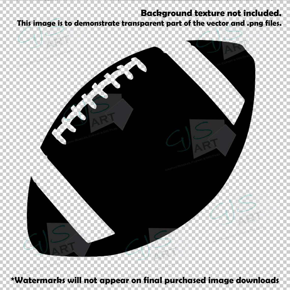 Football SVG Silhouette Black Football Graphic Football Cut File Svg ...