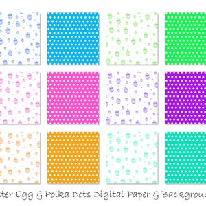 Easter Egg Digital Paper - Easter Scrapbook Paper - Spring Polka Dot ...