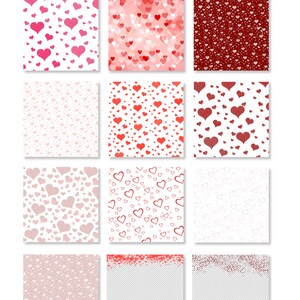 Red Heart Digital Papers - Valentine's Day Digital Backgrounds - Red ...