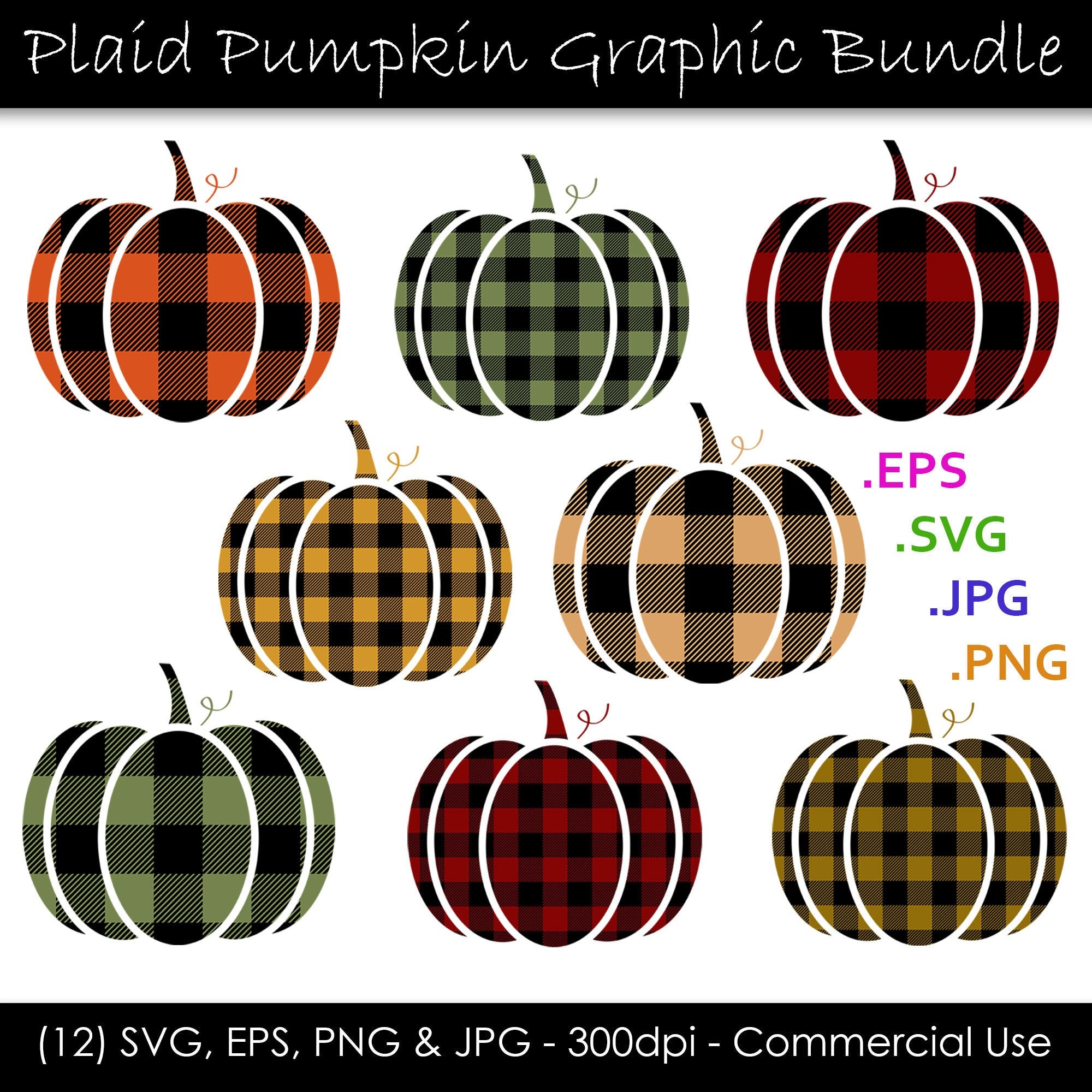 Plaid Pumpkin SVG Bundle Buffalo Plaid Pumpkin Clip Art - Etsy