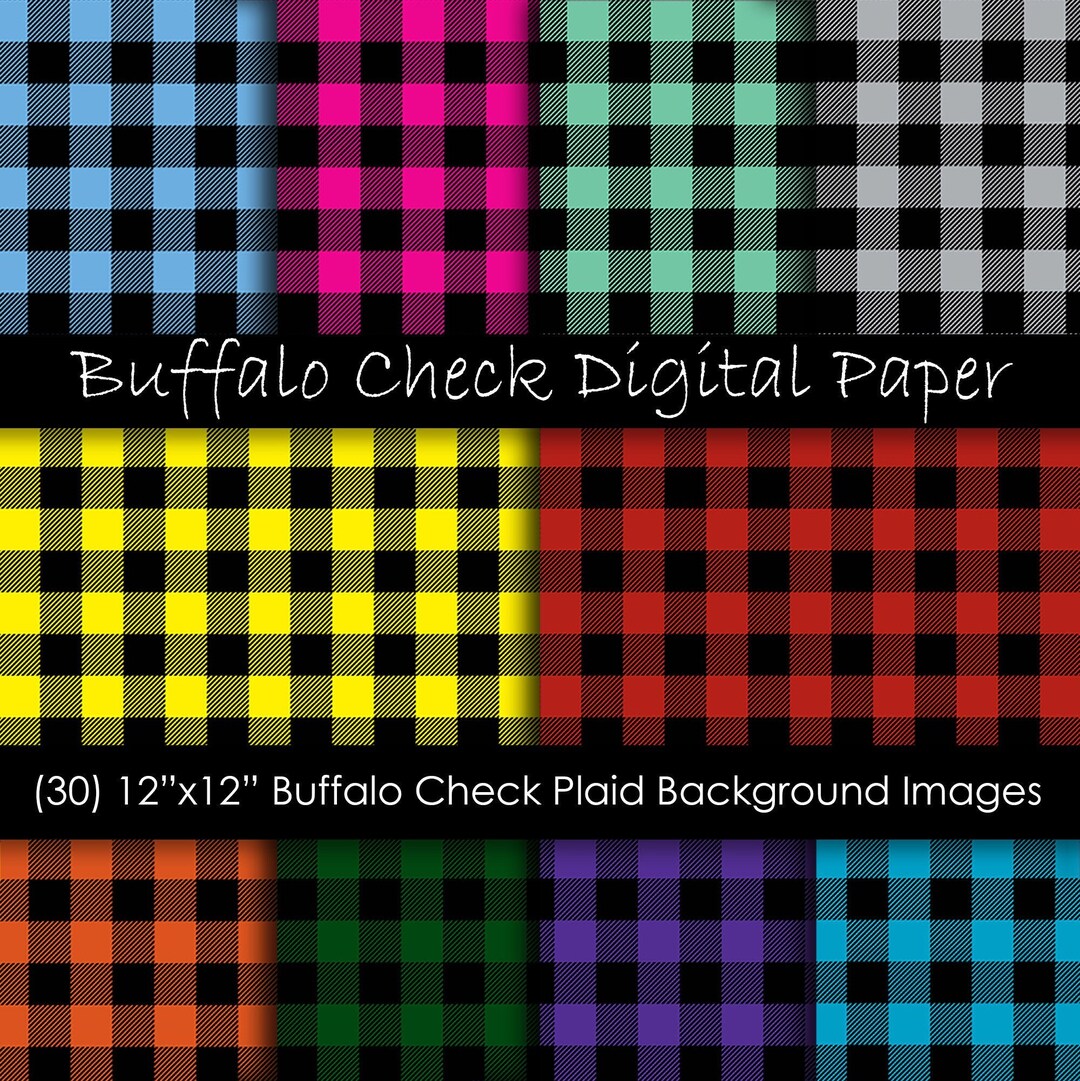 Buffalo Plaid Digital Paper - Buffalo Check Plaid Pattern Backgrounds ...