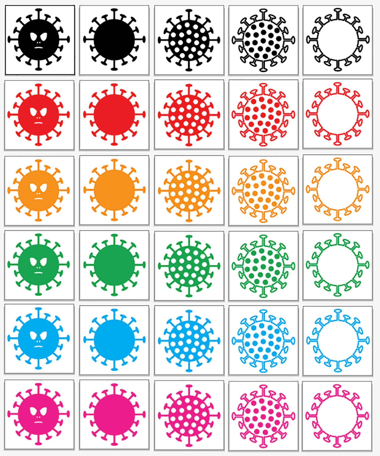 Virus SVG Bundle - Virus Clip Art - Disease and Germ Shape Cut Files ...