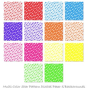 Star Digital Paper - Star Backgrounds in Multi-color - Star Pattern ...