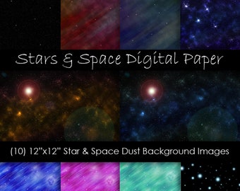 Outer Space 1 Digital Scrapbook Paper Pack With Instant - Etsy