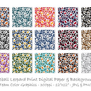 Football Leopard Print Digital Paper - Leopard Pattern With Footballs ...