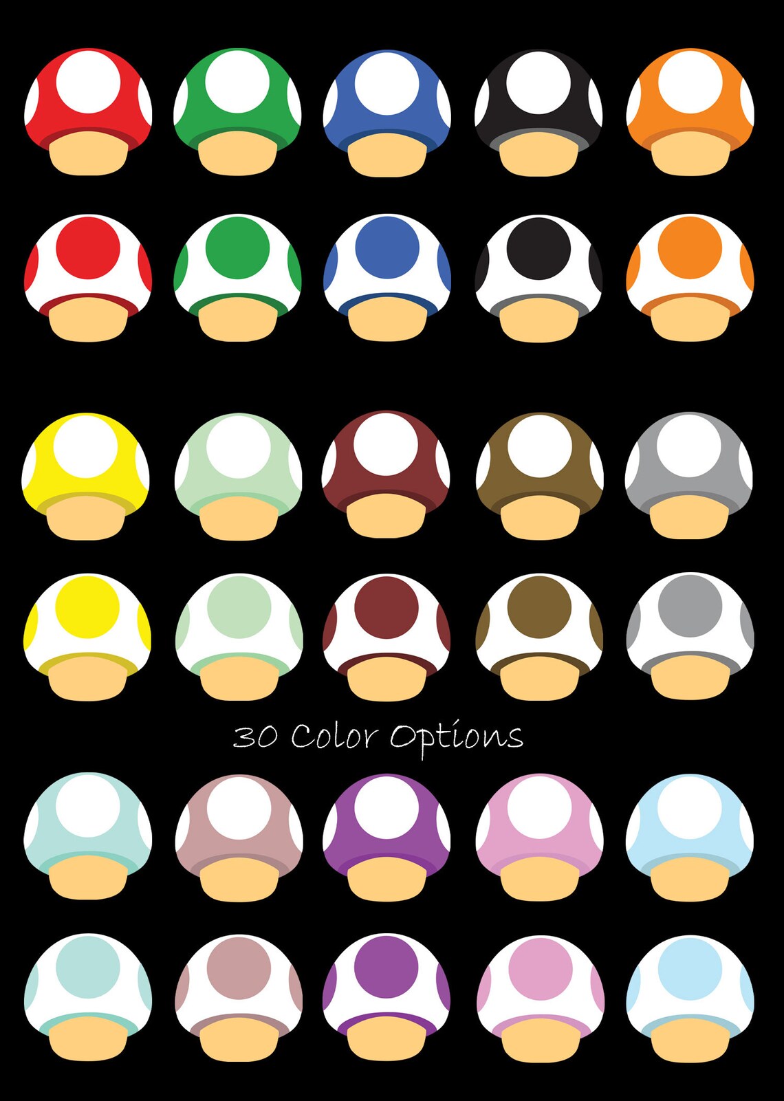 Mushroom SVG Bundle Mario Inspired Mushroom Clip Art 1UP Mushroom Cut ...