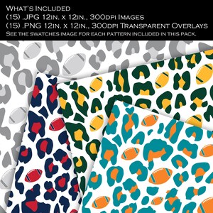 Football Leopard Print Digital Paper - Leopard Pattern With Footballs ...