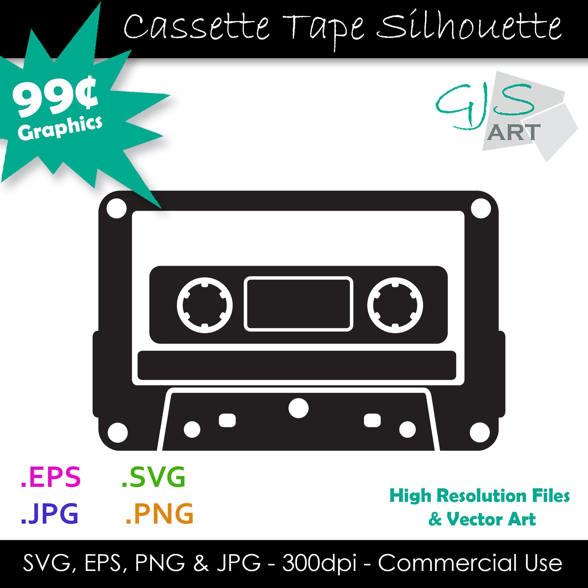 Cassette Tape SVG Retro Music Cassette Clipart Audio Cassette ...