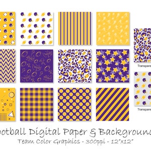 Football Backgrounds Purple & Yellow - Football Digital Papers - Purple ...
