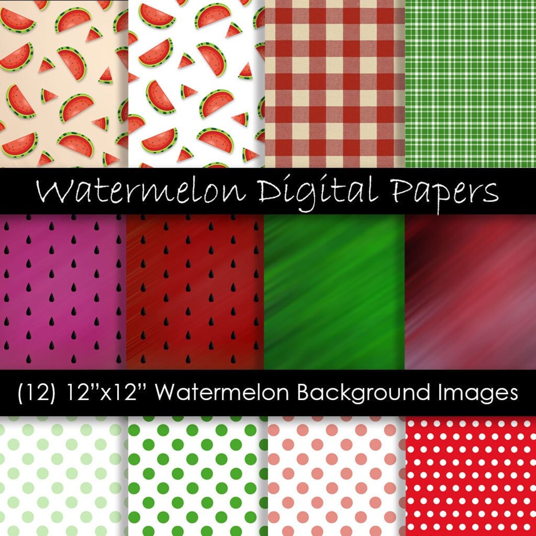 Watermelon Digital Paper - Watermelon Background Texture - Watermelon ...