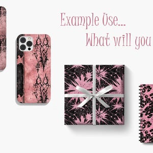 Pink & Black Gothic Grunge Digital Paper - Distressed Goth Seamless ...