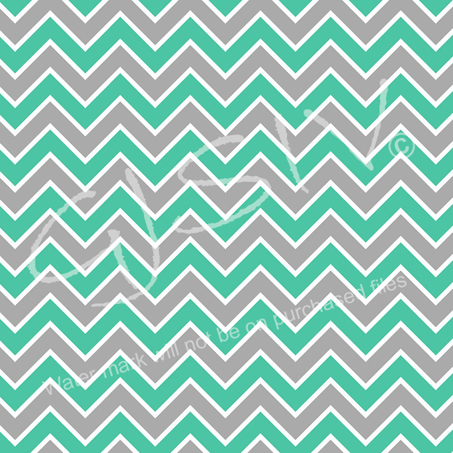 Teal & Gray Chevron Digital Paper Chevron Scrapbooking Paper | Etsy