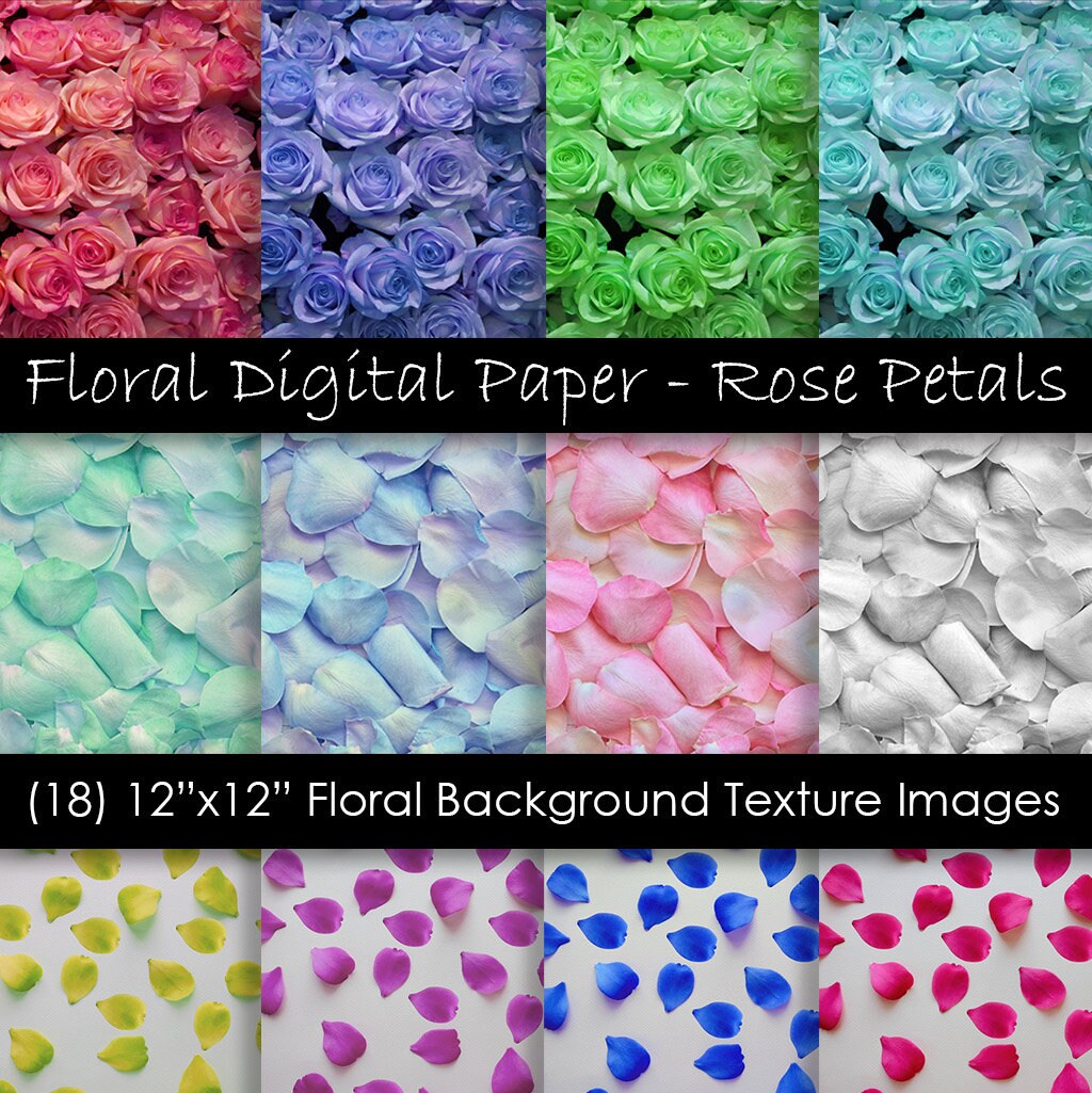 Floral Digital Paper Roses Floral Background Images | Etsy