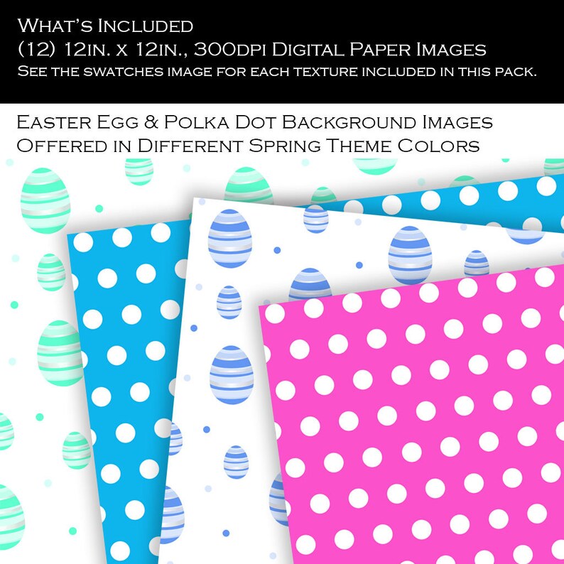 Easter Egg Digital Paper - Easter Scrapbook Paper - Spring Polka Dot ...