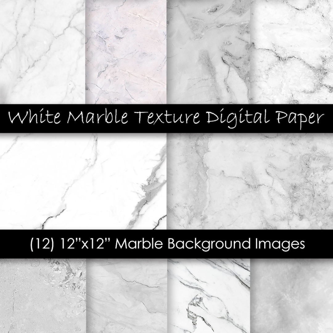 White Marble Digital Paper White Marble Backgrounds White Stone ...