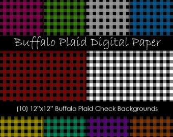 Buffalo Check Digital Paper - Etsy