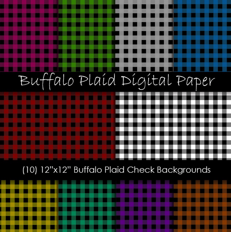 Buffalo Check Digital Paper Plaid Backgrounds Buffalo Check Plaid ...