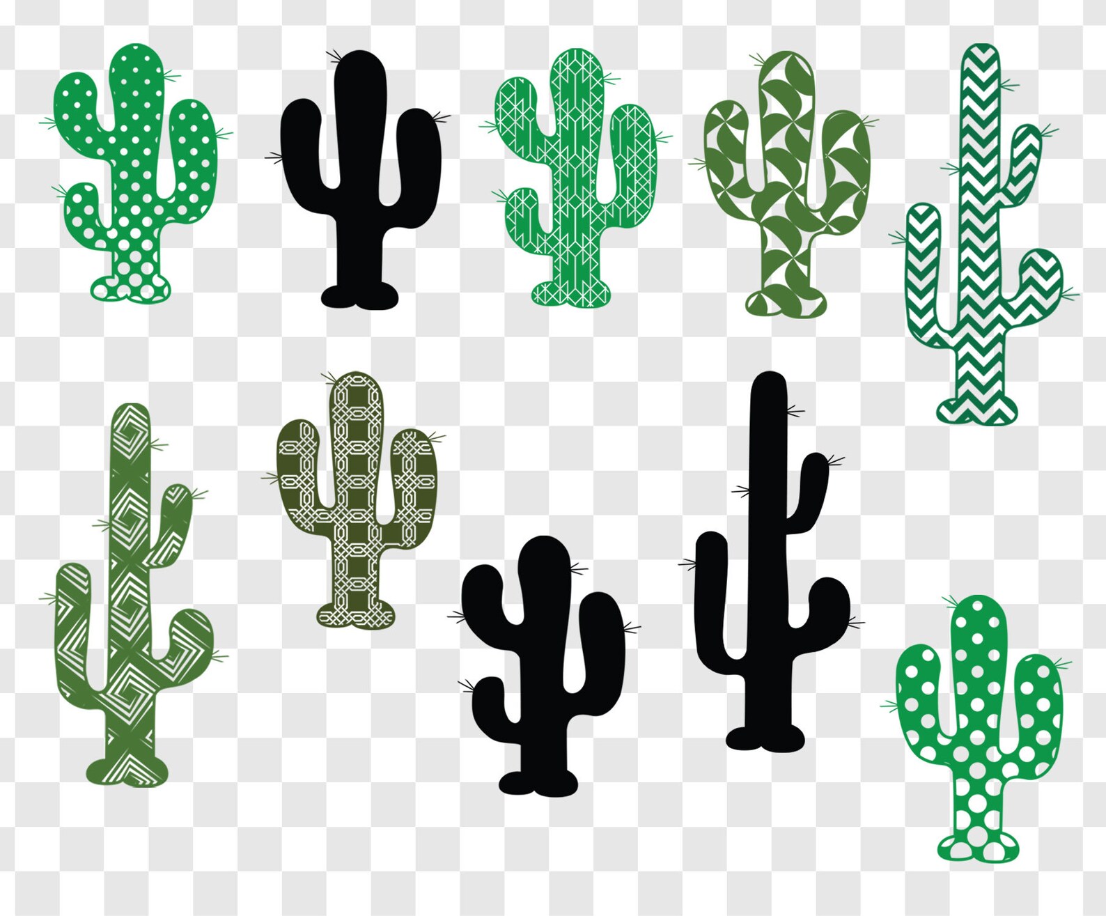 Cactus SVG Bundle Saguaro Cactus Clip Art Cactus Silhouette Cut Files ...