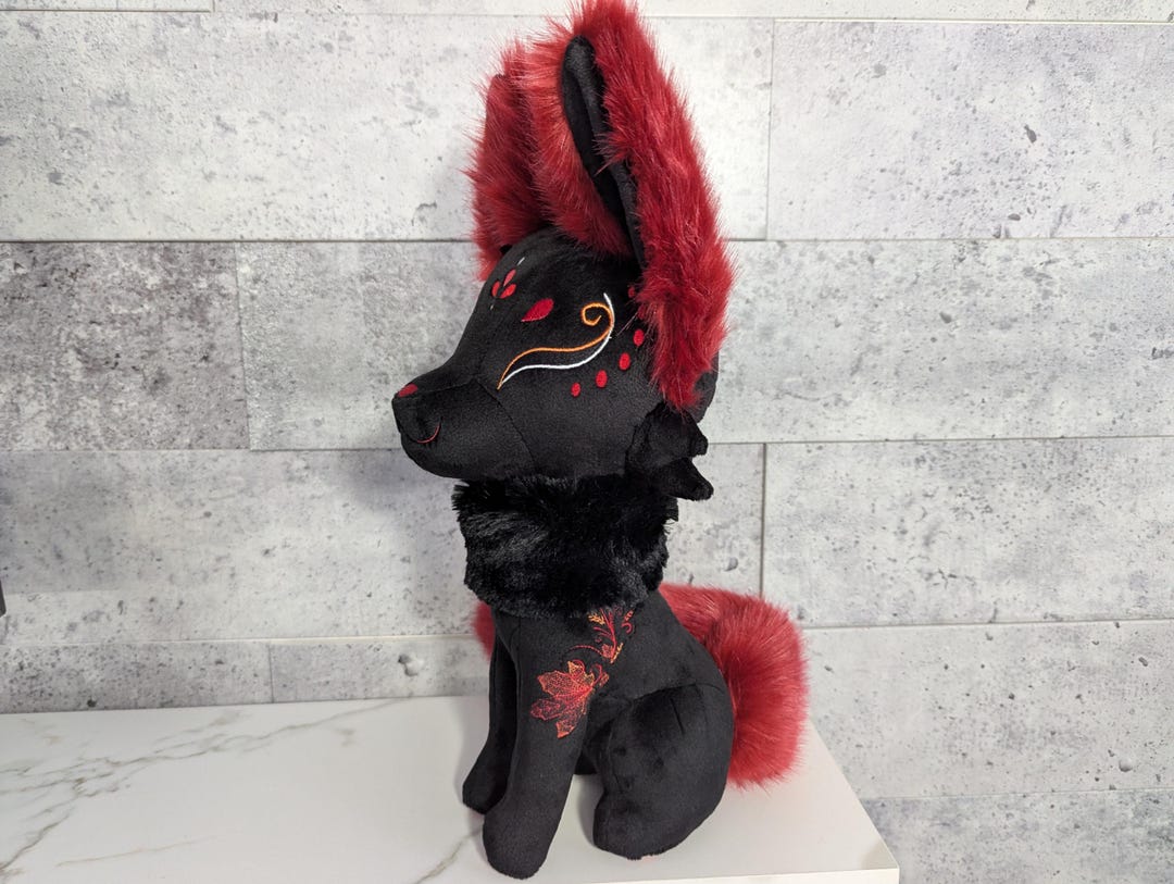 Fiery Kitsune Plush - Etsy