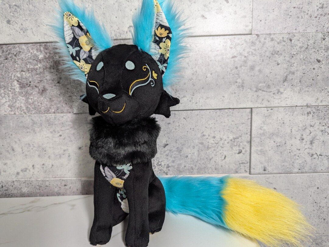 Blue Raspberry Lemon Kitsune Fox Plushie - Etsy