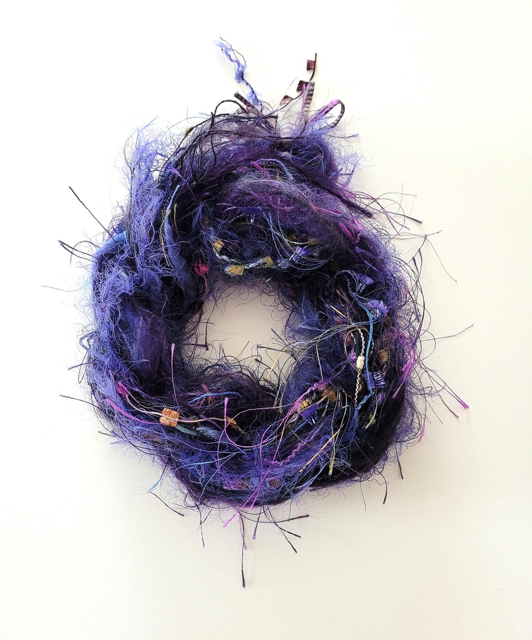 MIDNIGHT HOUR 30 Yards Art Yarn Bundle Mixed Media Fibers Novelty ...