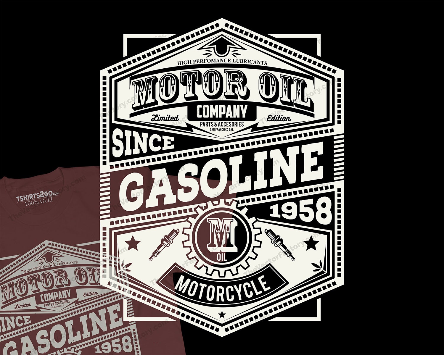 MOTOR OIL Vintage vector graphic. For your designs on | Etsy
