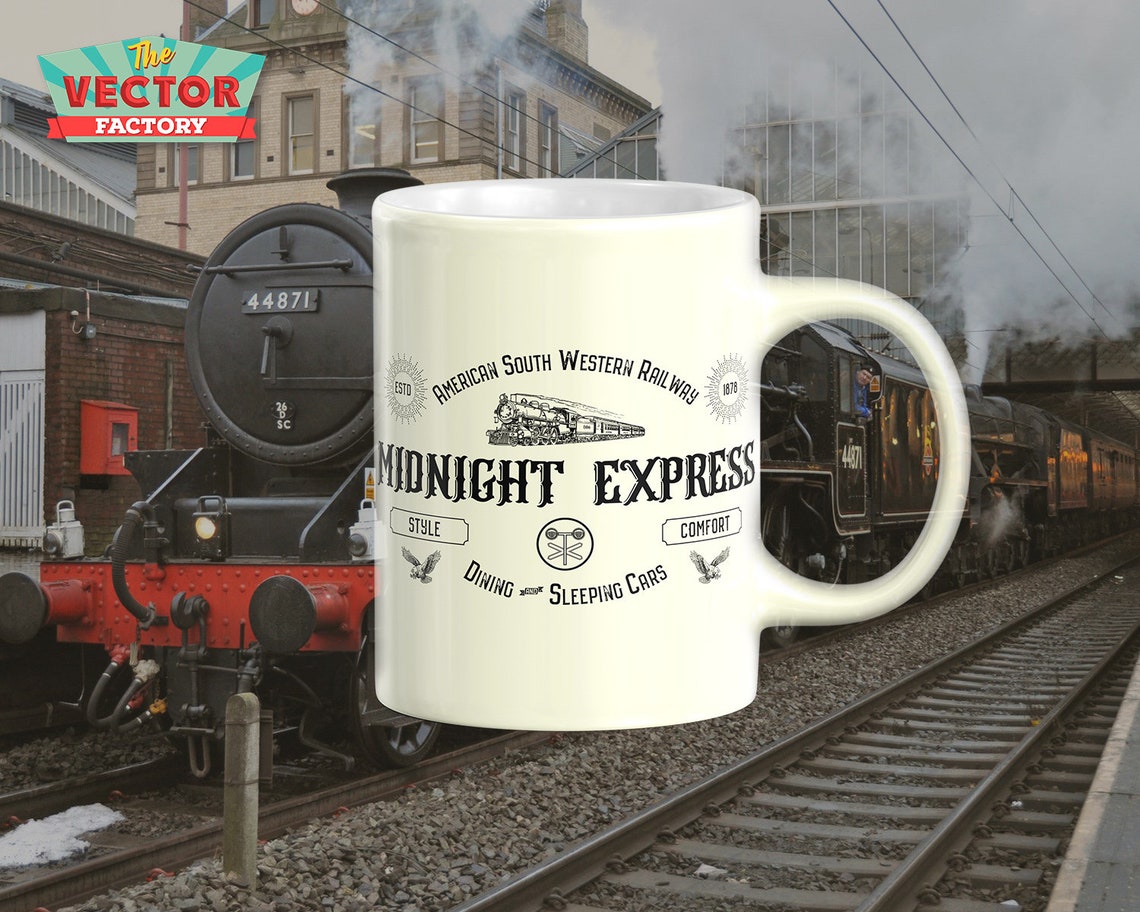 MIDNIGHT EXPRESS Vector and Png Printable Design. Train Svg, Train ...