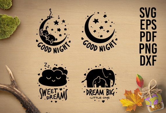 Good Night Svg Night Moon Svg Good Night Silhouette Boy - Etsy