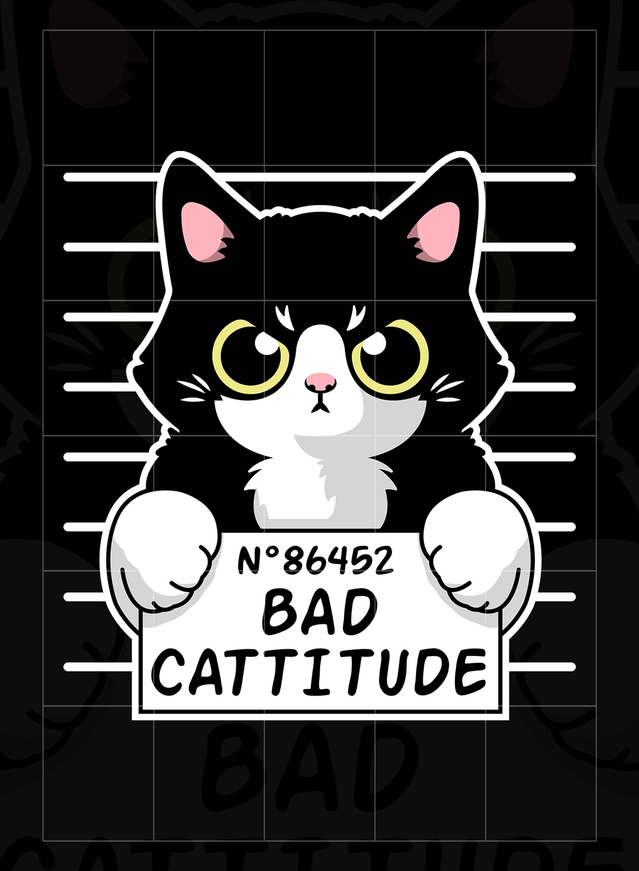 Funny cat svg mad cat svg cat svg file black cat svg cute - Etsy Italia