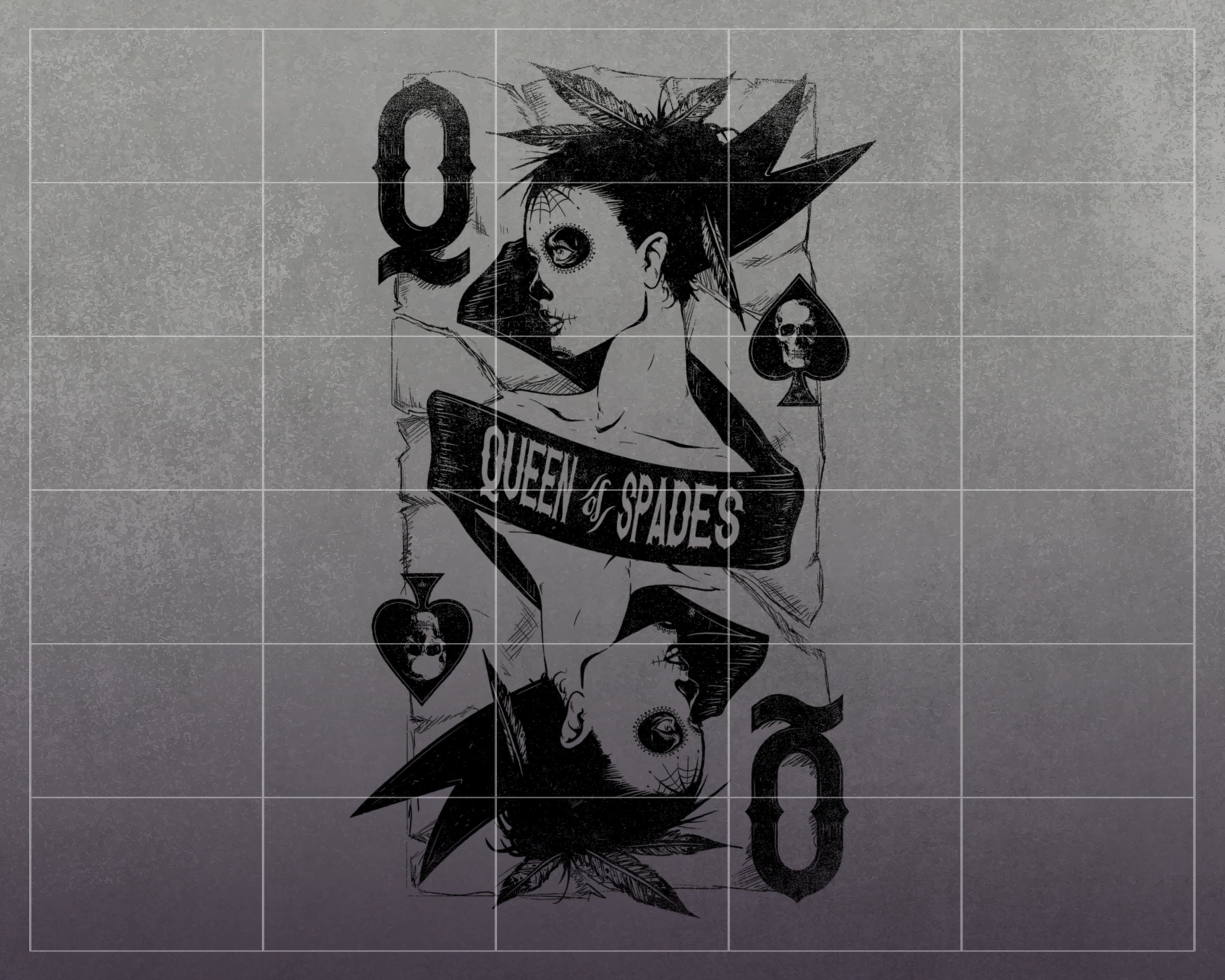 Reine de pique svg Carte svg cartes de poker svg cartes à - Etsy France