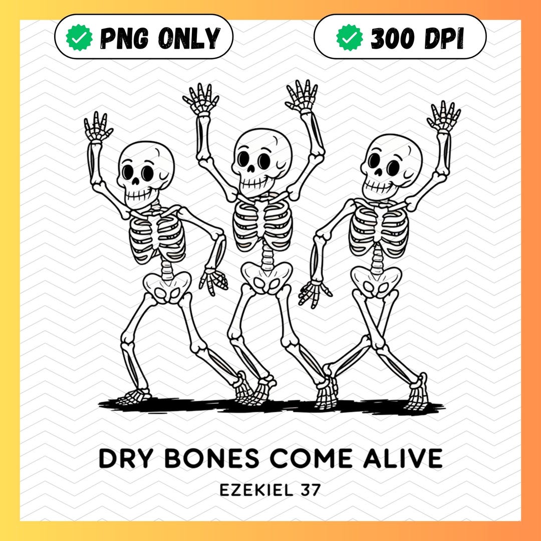 Dry Bones Come Alive PNG Design, Christian Faith Skull Art, Ezekiel 37 ...