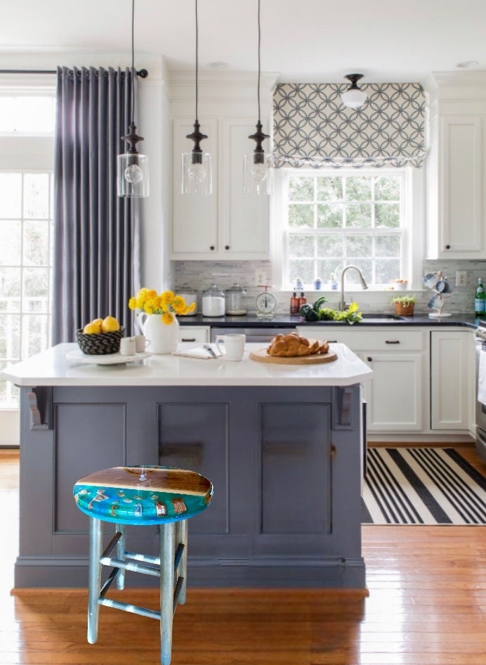 Custom Wood & Agate Stool Seat Bar Stool Tops Stool Top Drafting Stool ...