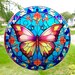 Butterfly Faux Stained Glass WINDOW CLING 9 Round Suncatcher Reusable ...