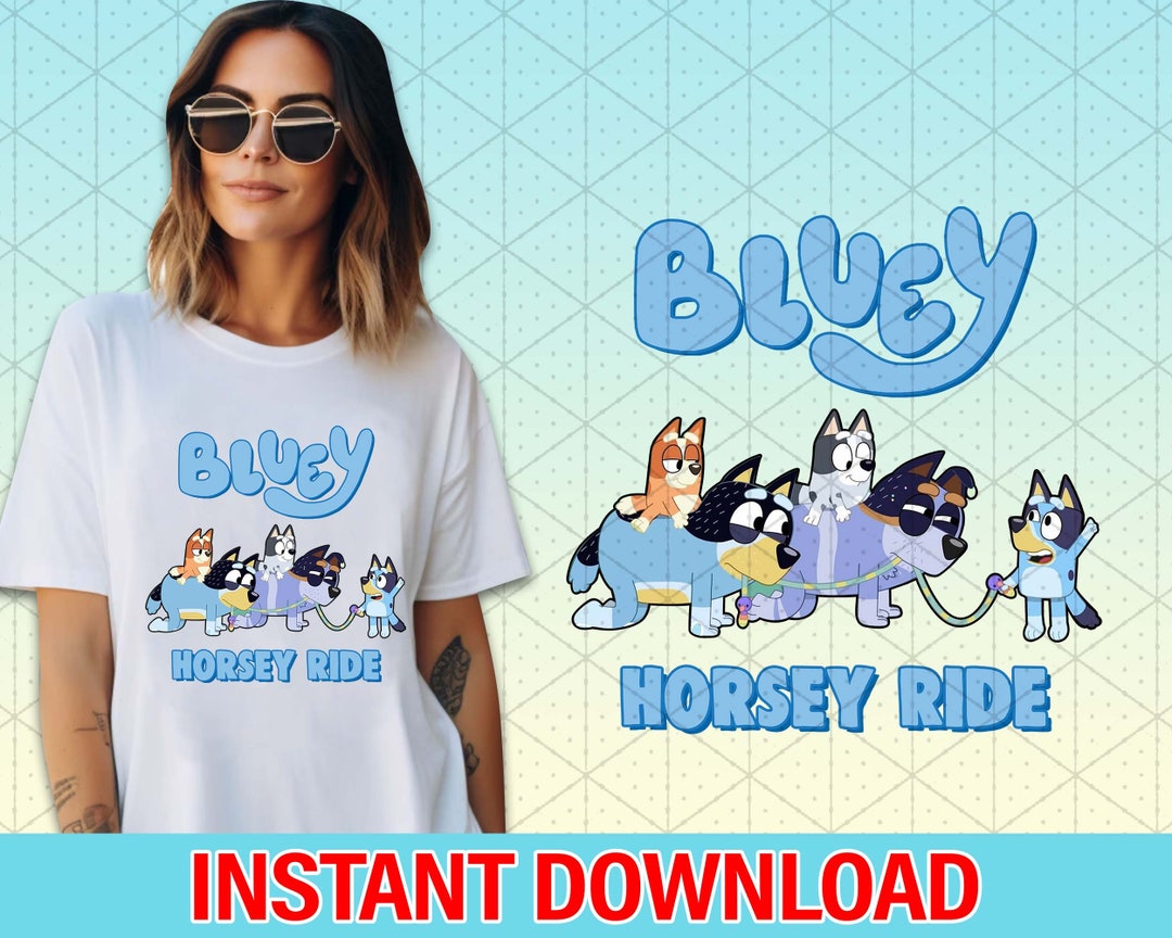 Bluey Horsey Ride PNG, Bluey Family PNG, Bluey Back to School Png ...