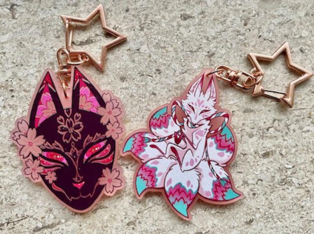 Kitsune & Kitsune Mask Charms - Etsy