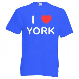 I Love Heart York - Quality Cotton Printed T Shirt - Etsy
